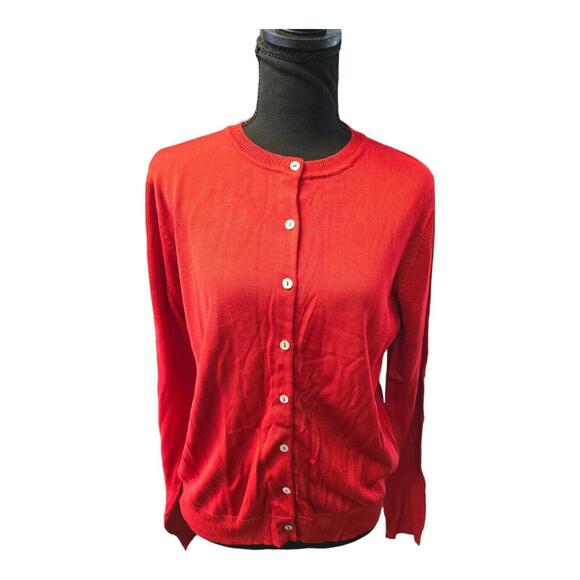 Liz Claiborne | Sweaters | Liz Claiborne Womens Red Button Up Sweater ...